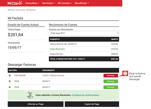 ¿Cómo puedo ver, descargar o imprimir mi factura? | Claro - Personas ...
