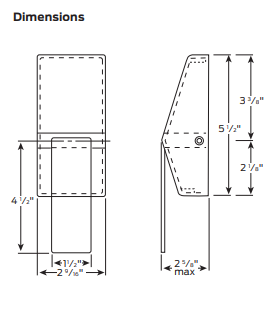 What are the dimensions for the Schlage HL6 Tubular Push/Pull Hardware?